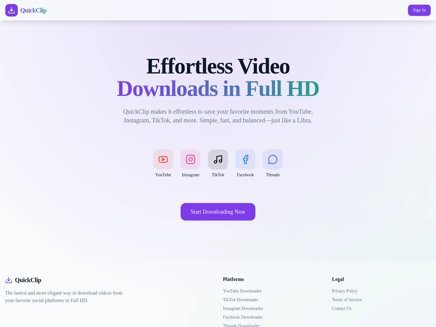 QuickClip Downloader