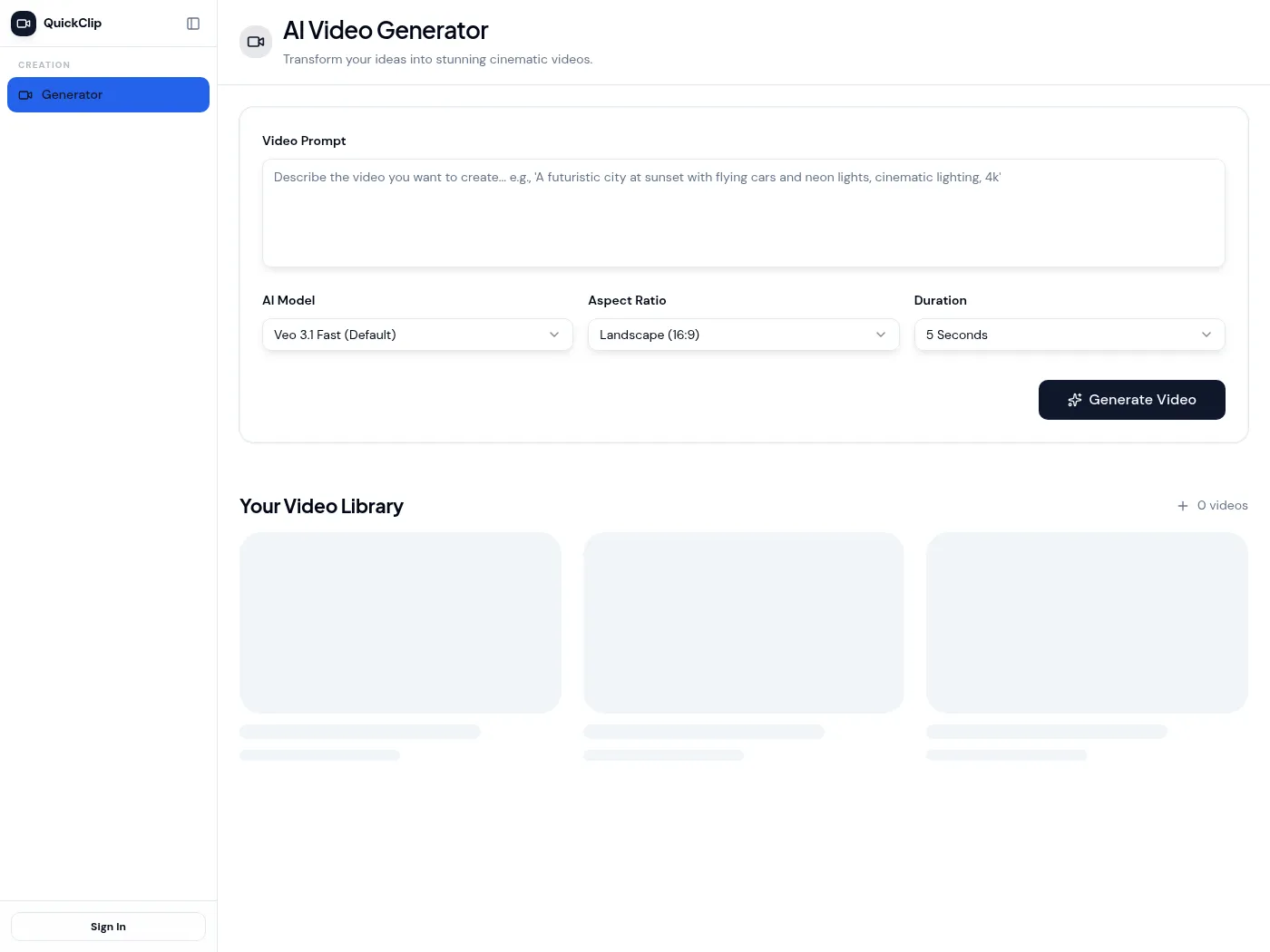 QuickClip Video Creator