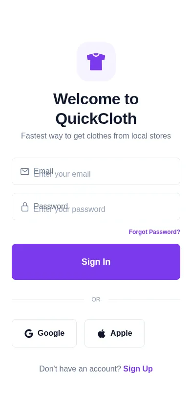 QuickCloth Hyperlocal Commerce