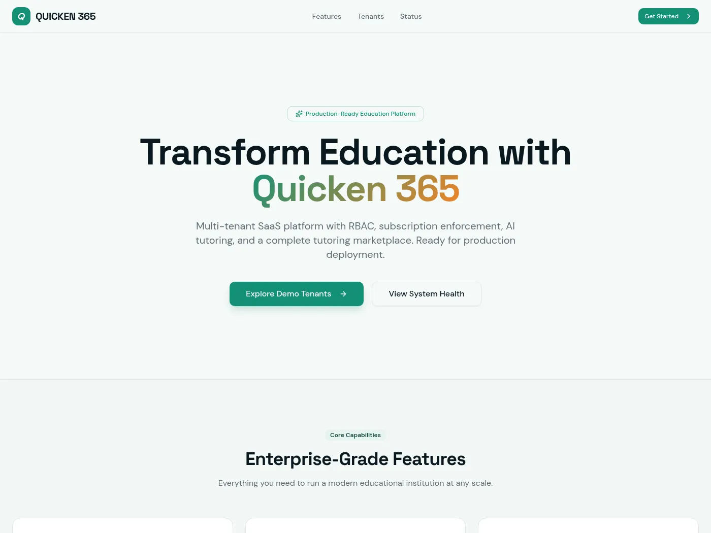 Quicken 365 SaaS Platform