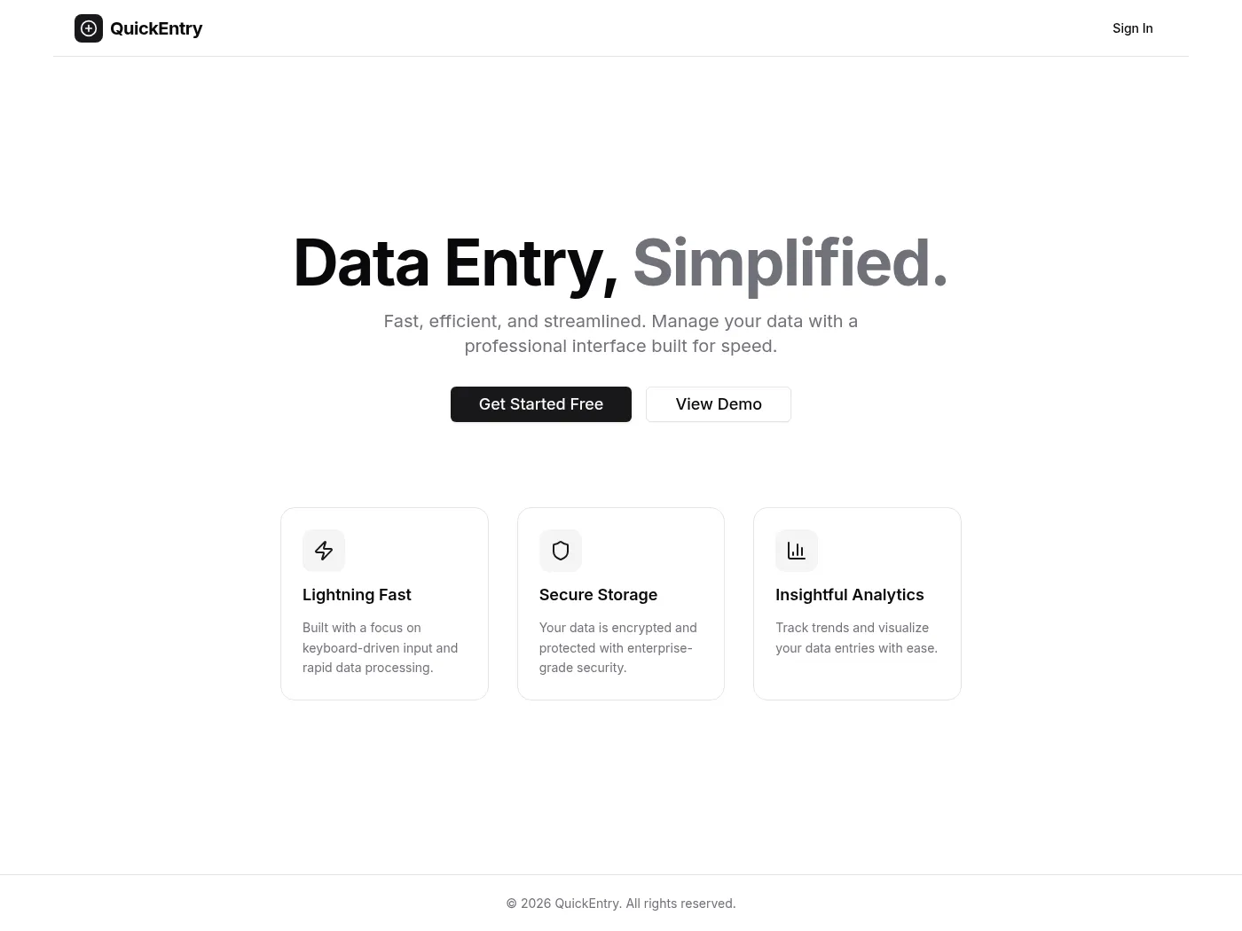 QuickEntry Web Portal