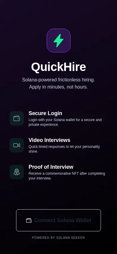 QuickHire Solana App
