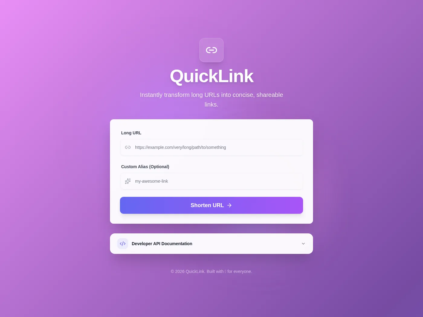 QuickLink Shortener