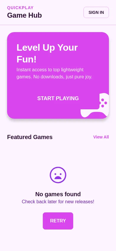 QuickPlay Game Hub