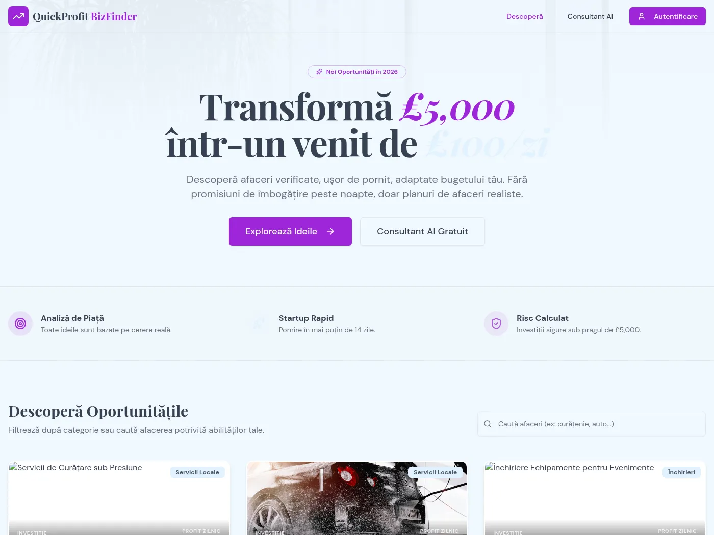 QuickProfit Biz Finder