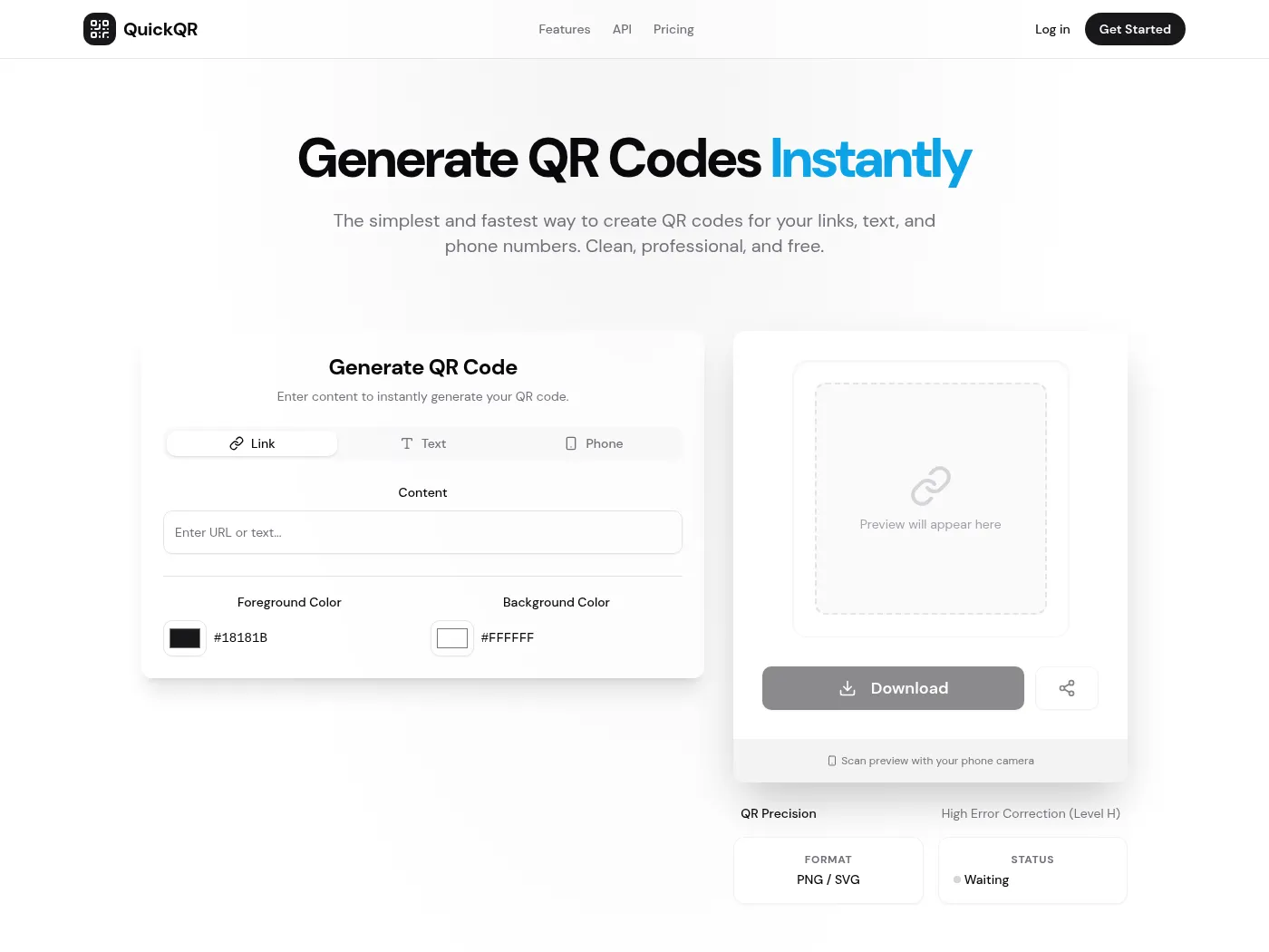 QuickQR Generator