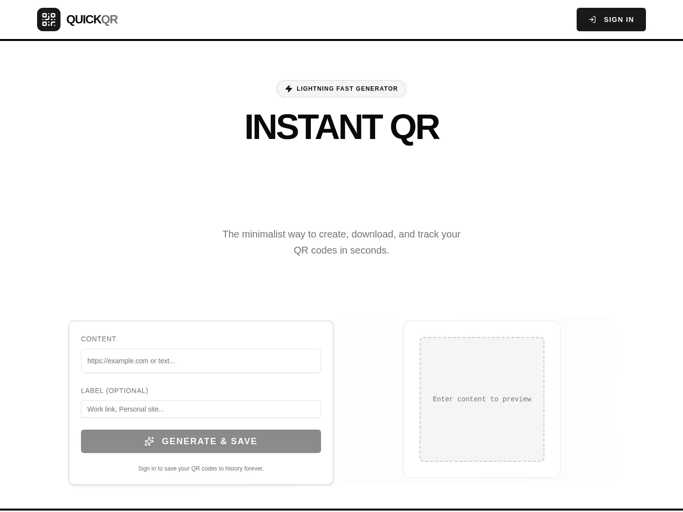 QuickQR Generator