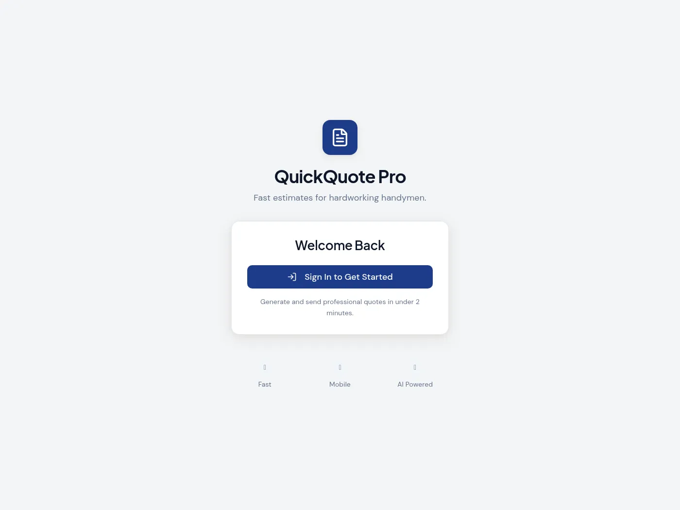 QuickQuote Pro for Handymen