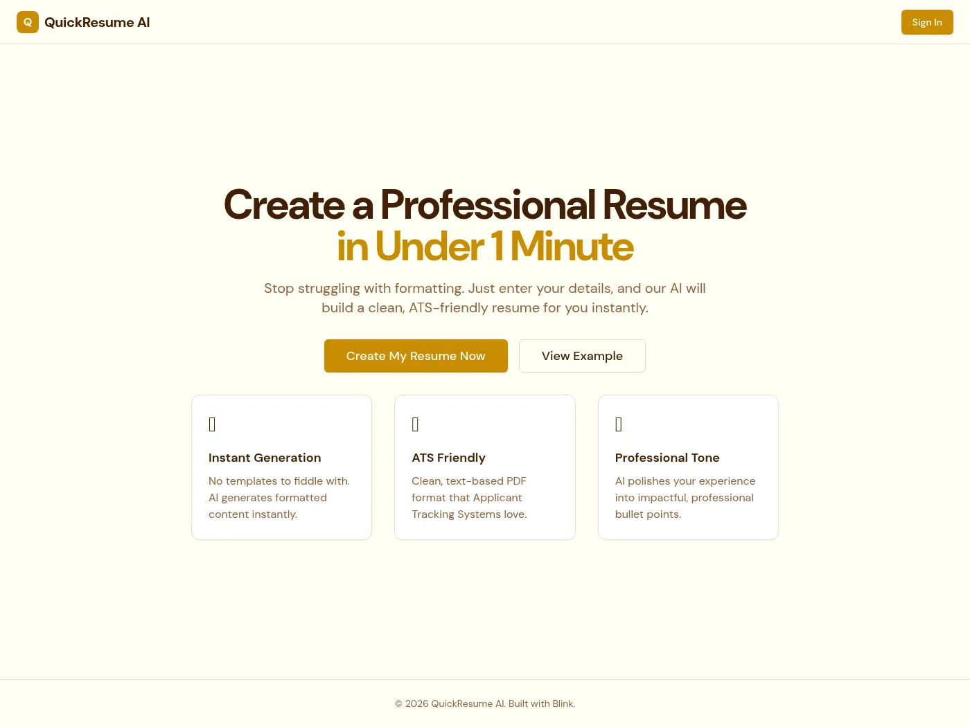 QuickResume AI