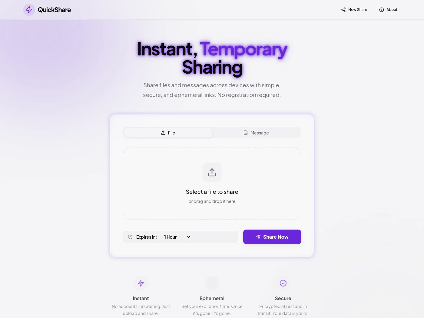 QuickShare Link Hub