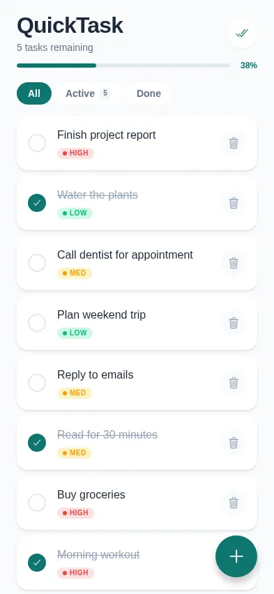 QuickTask To-Do App