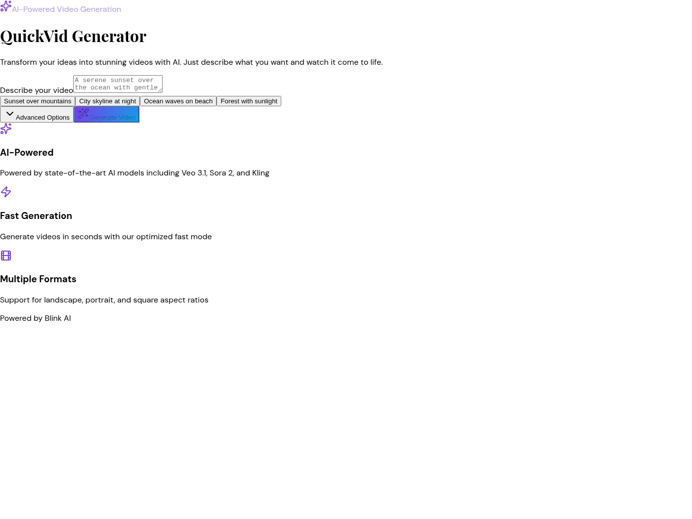QuickVid Generator