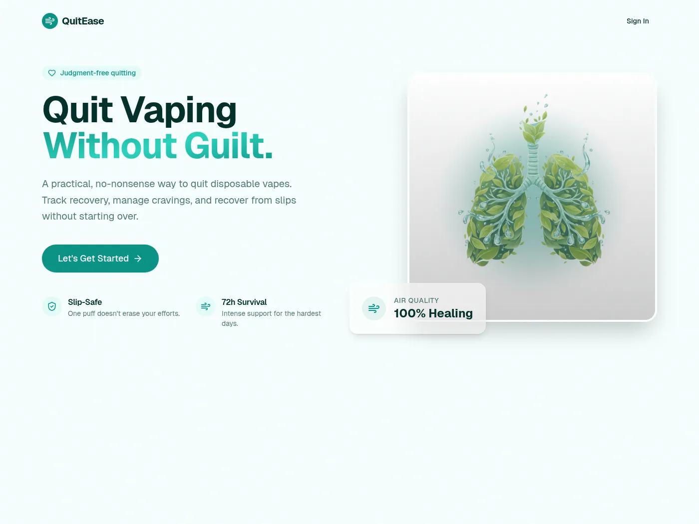 QuitEase — built with AI on Blink