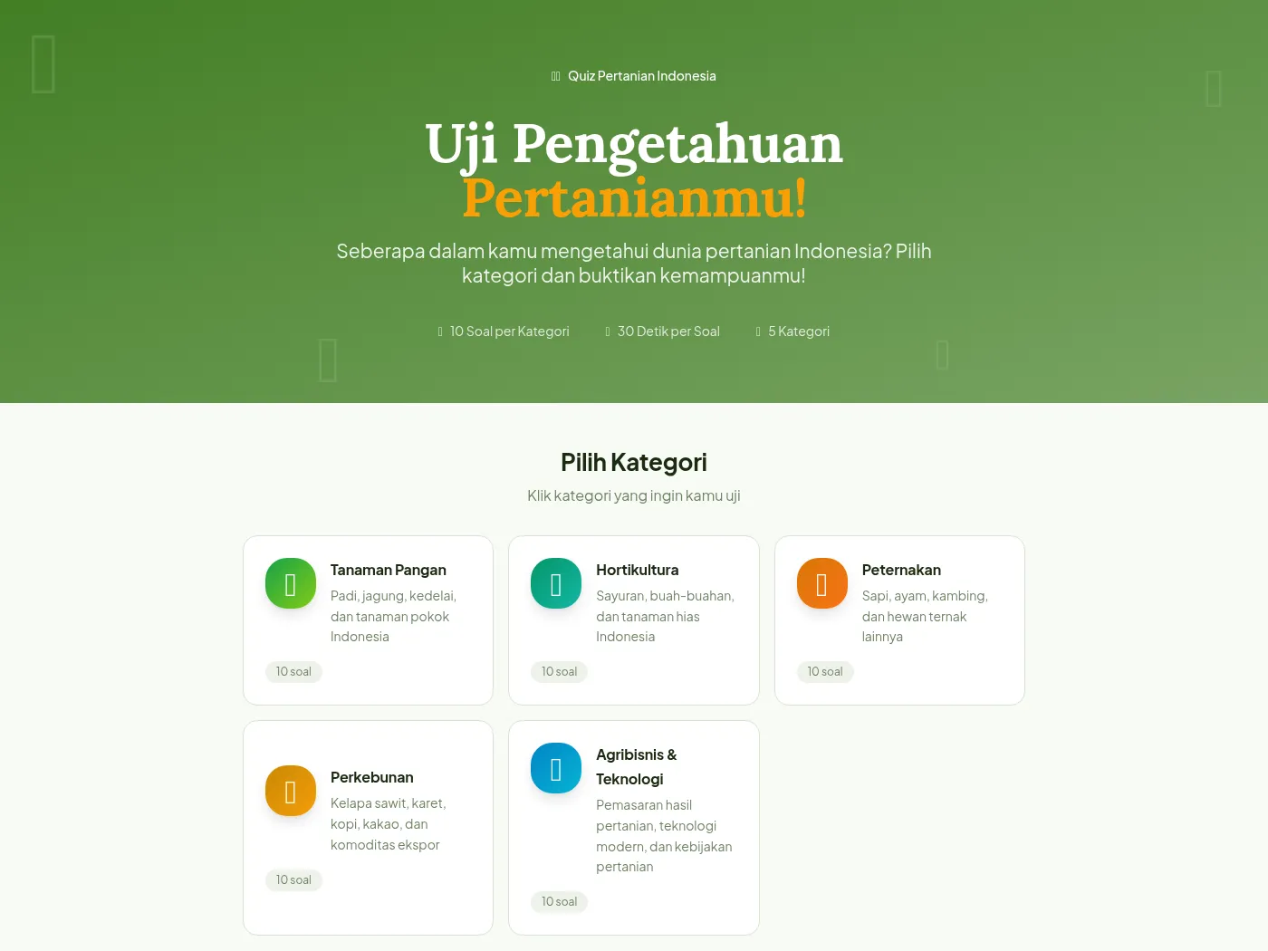 Quiz Pertanian Indonesia