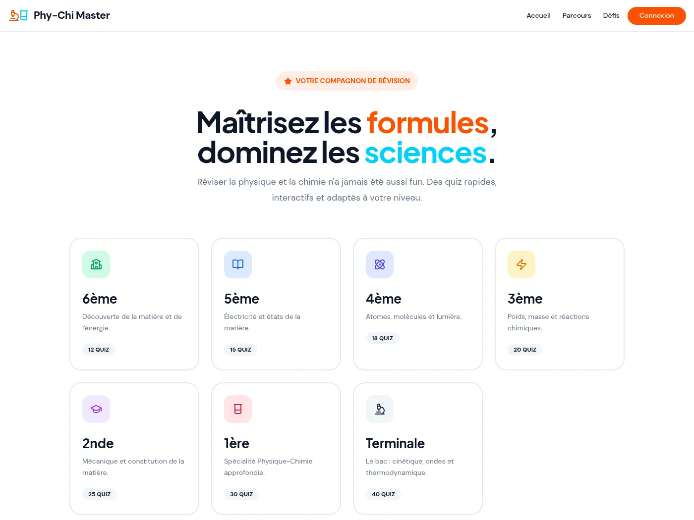 Quiz Physique Chimie