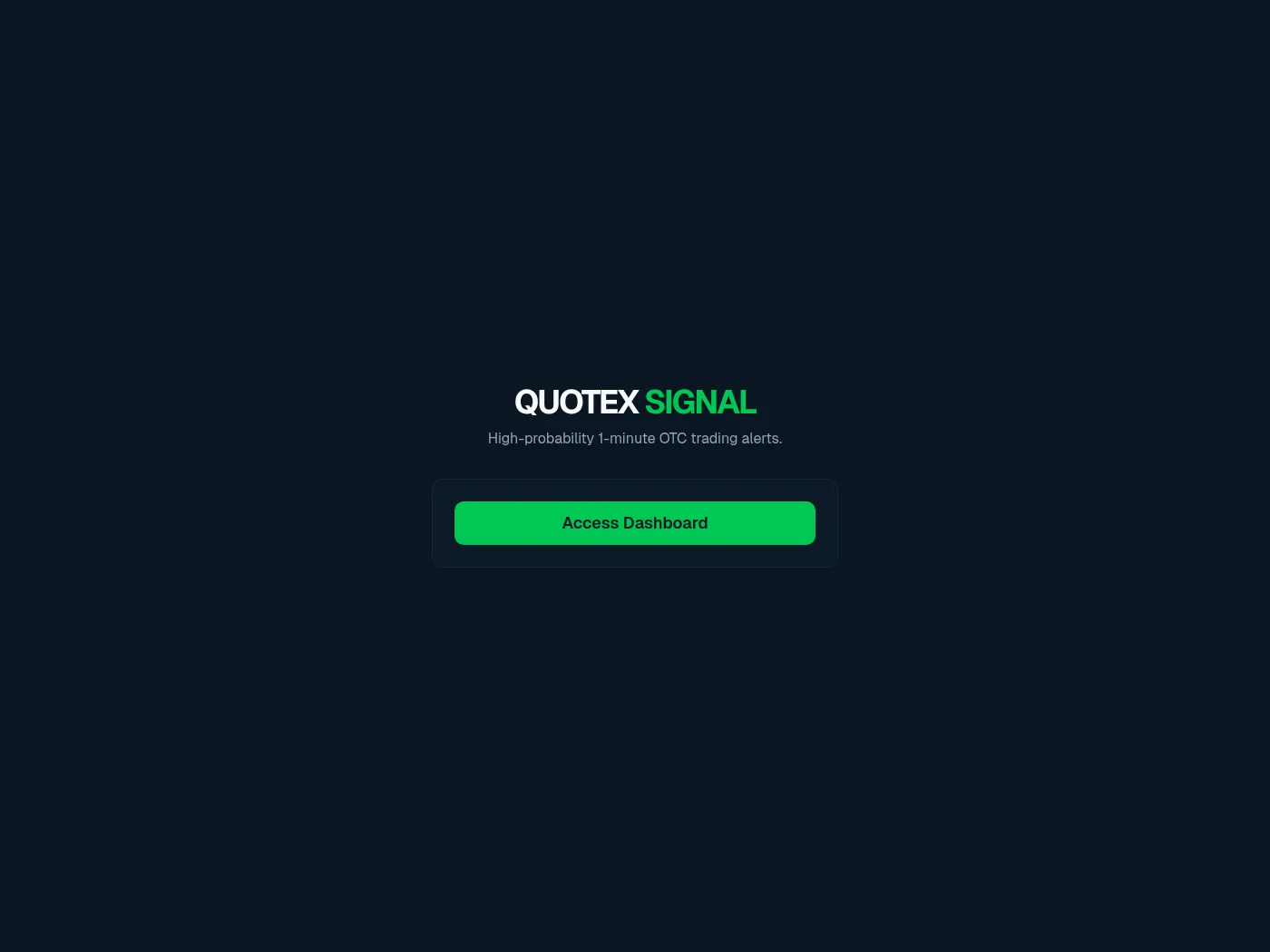 Quotex Signal Dashboard