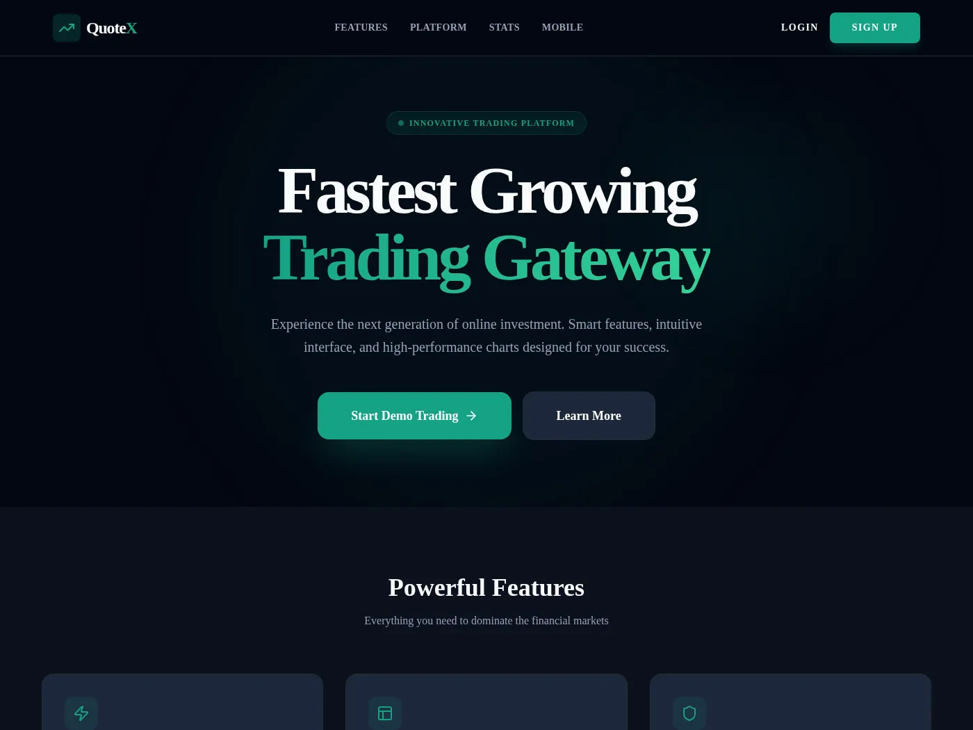 QuoteX Trading Clone