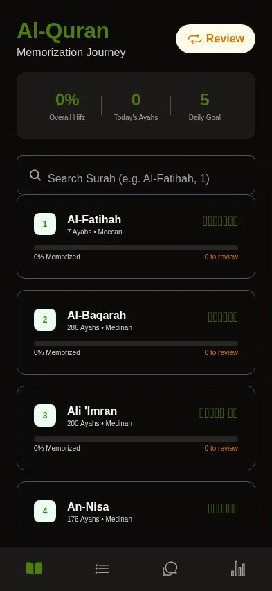 Quran Progress Tracker