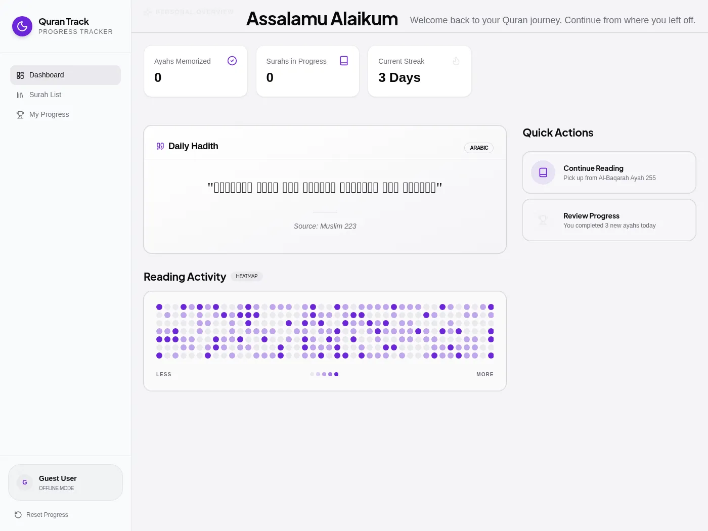 Quran Progress Tracker