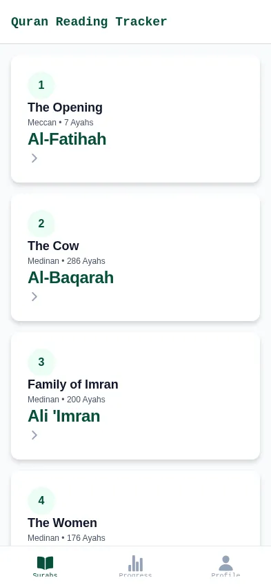 Quran Reading Tracker