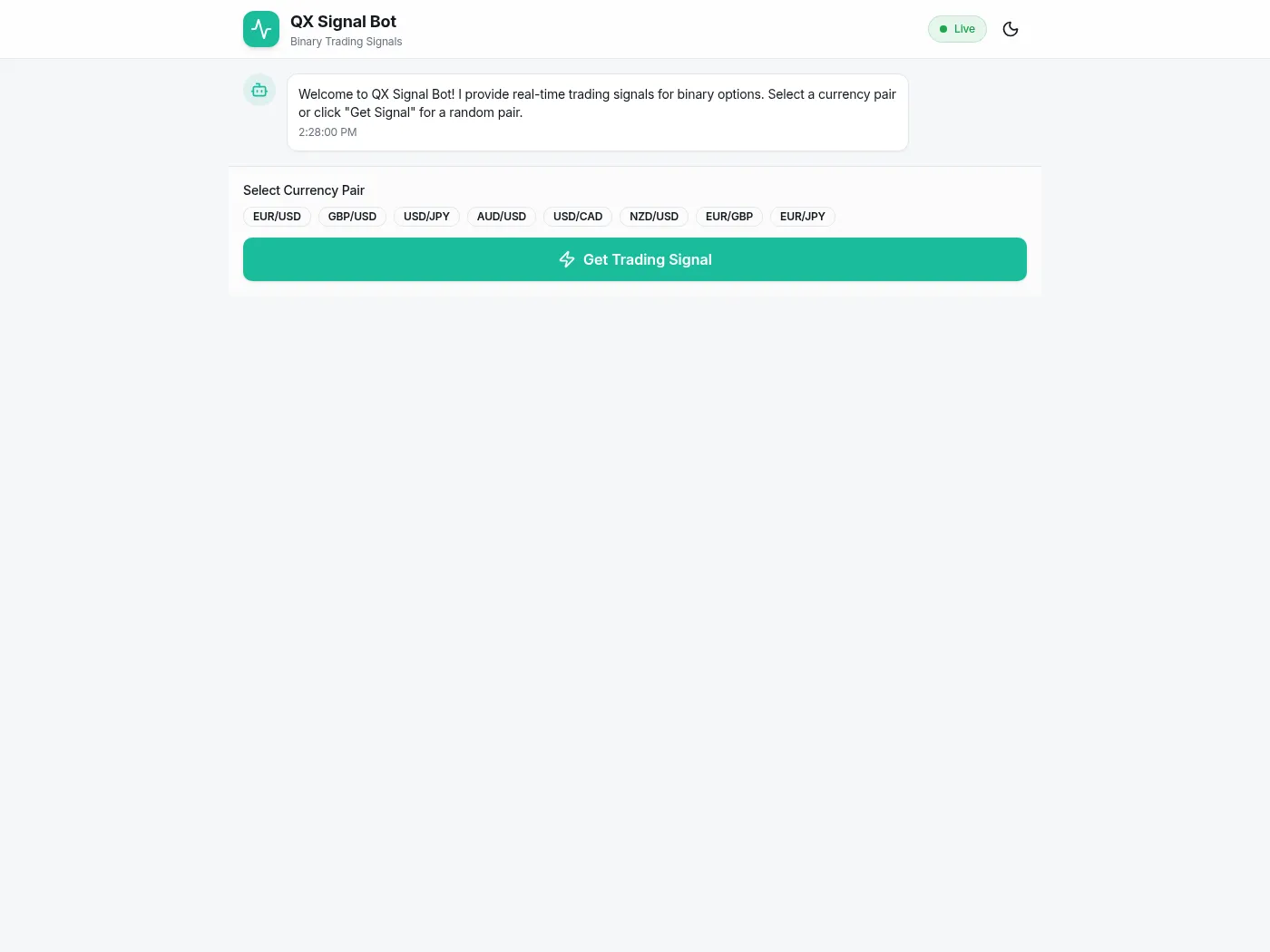 QX Broker Signal Bot