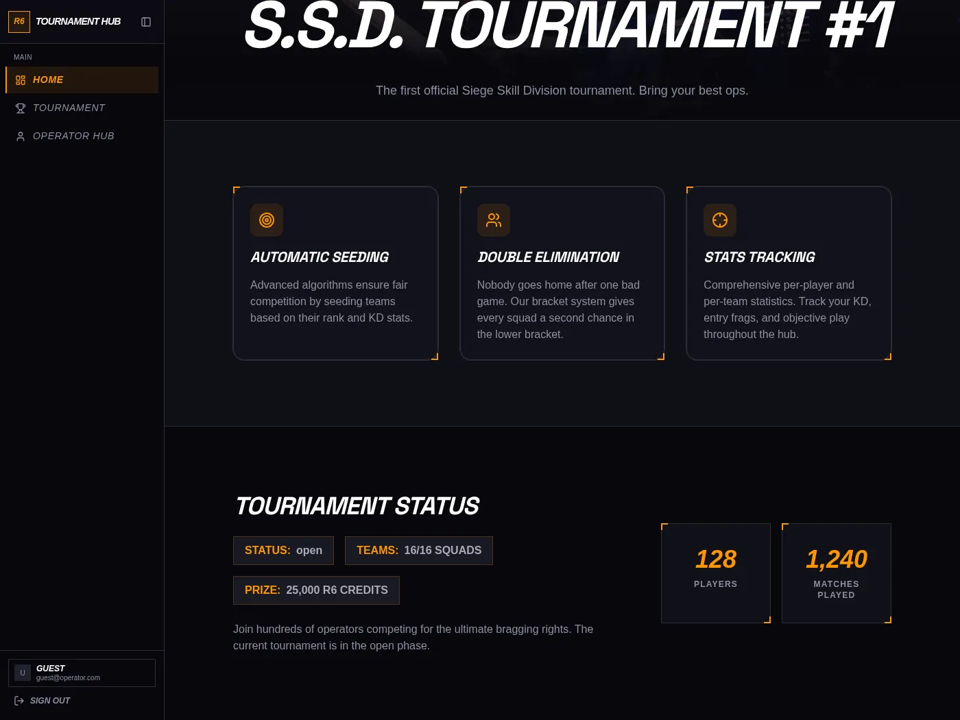 R6 Siege Tourney Hub