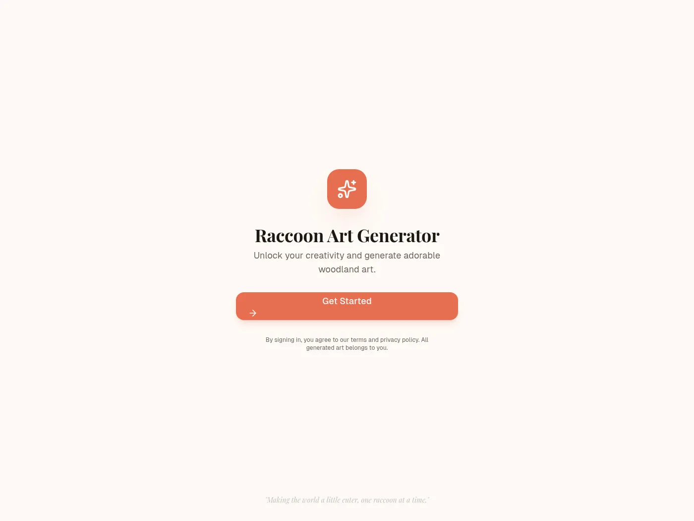 Raccoon Playful Art Generator