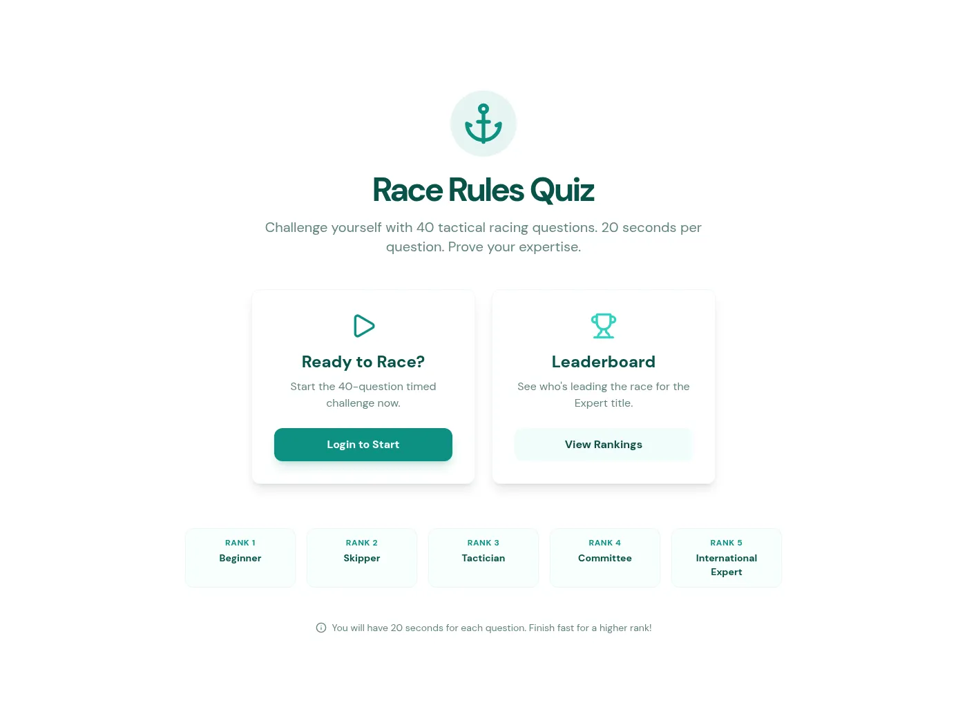 Race Rules Quiz Challenge