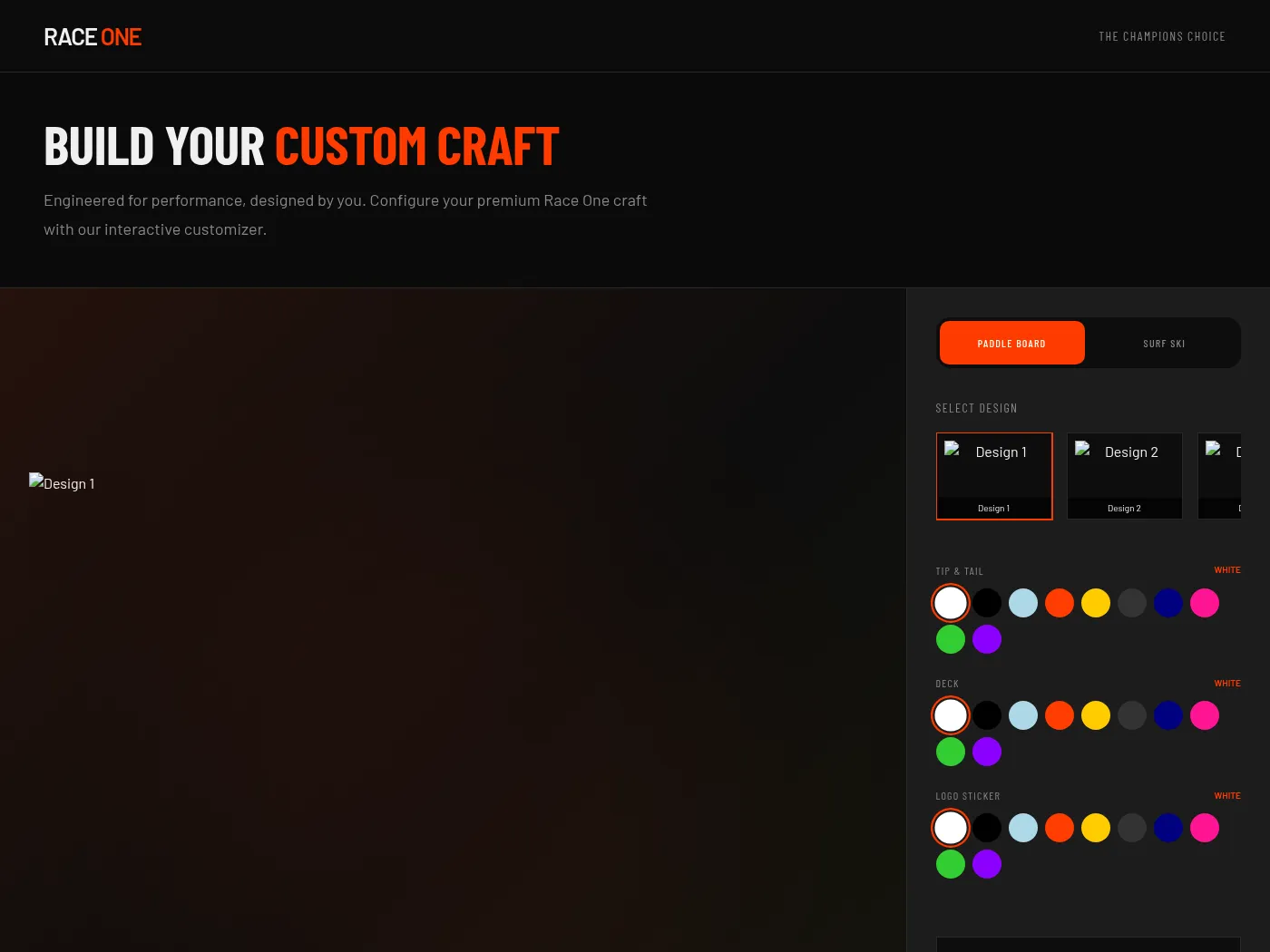 Race One Configurator