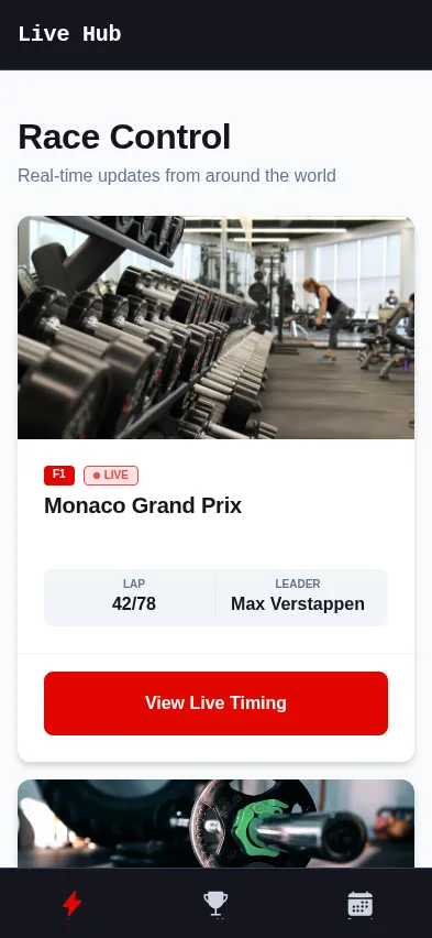 RaceStats Live Hub