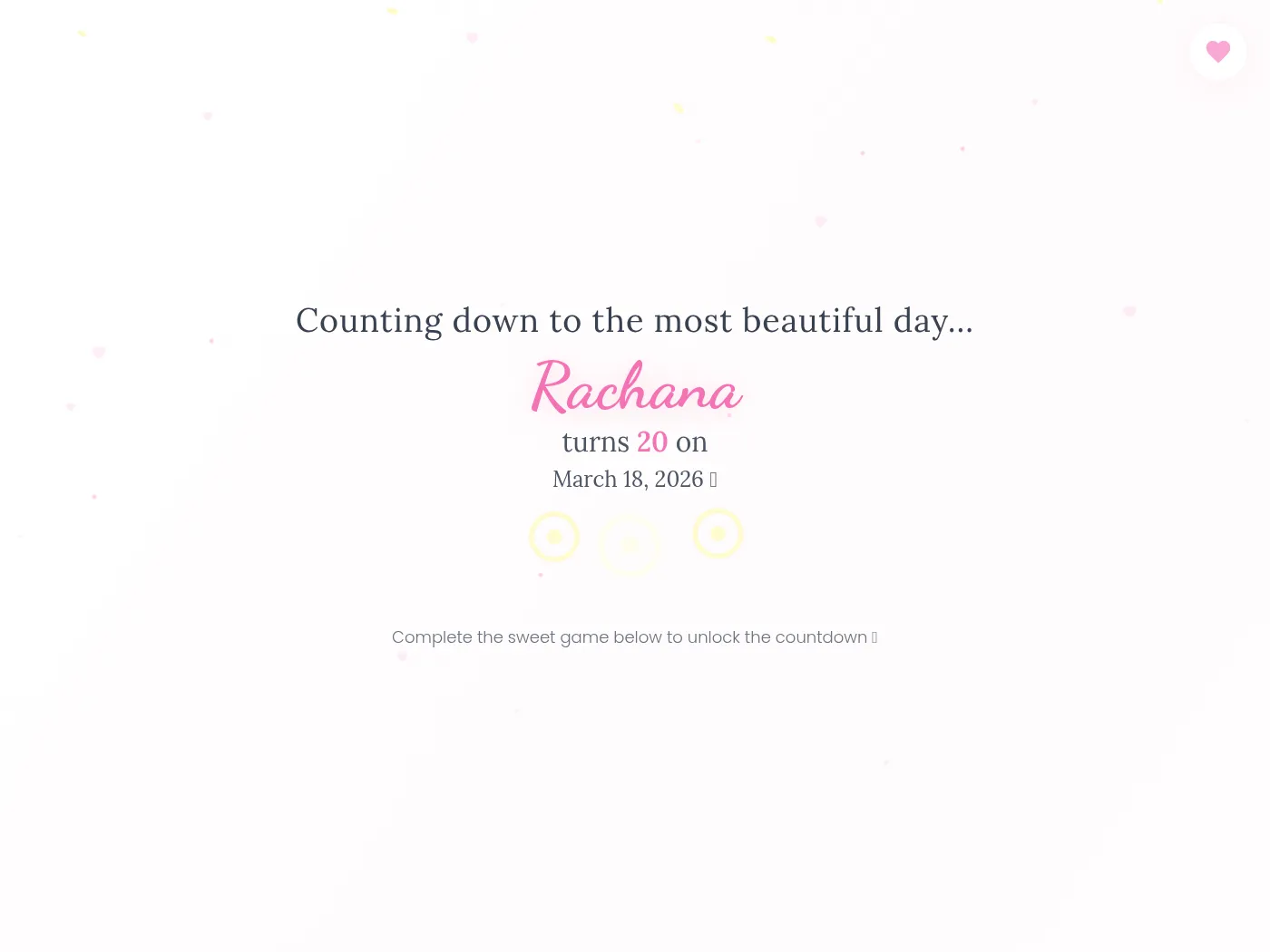 Rachana's Romantic Countdown