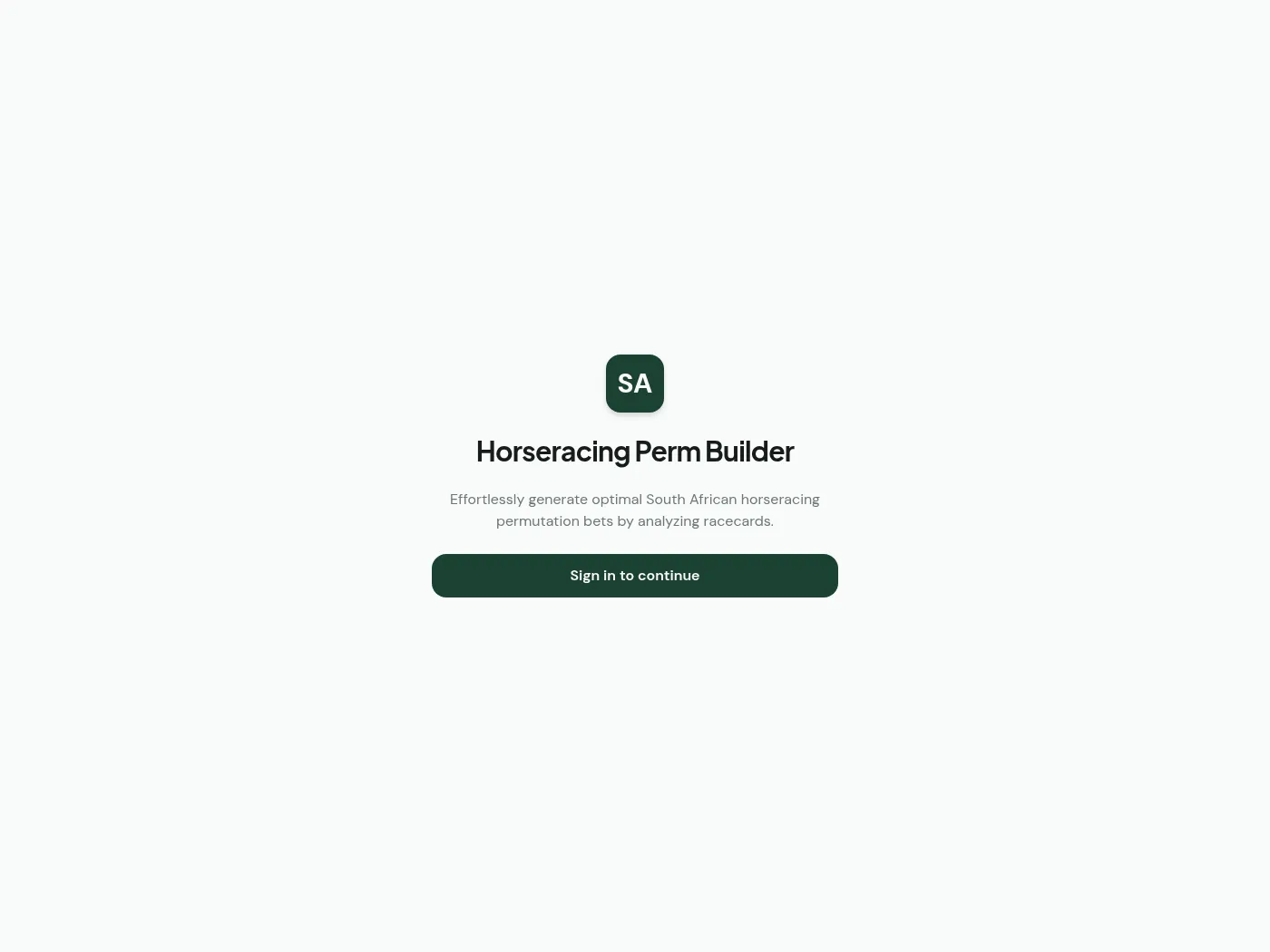 SA Horseracing Perm Builder
