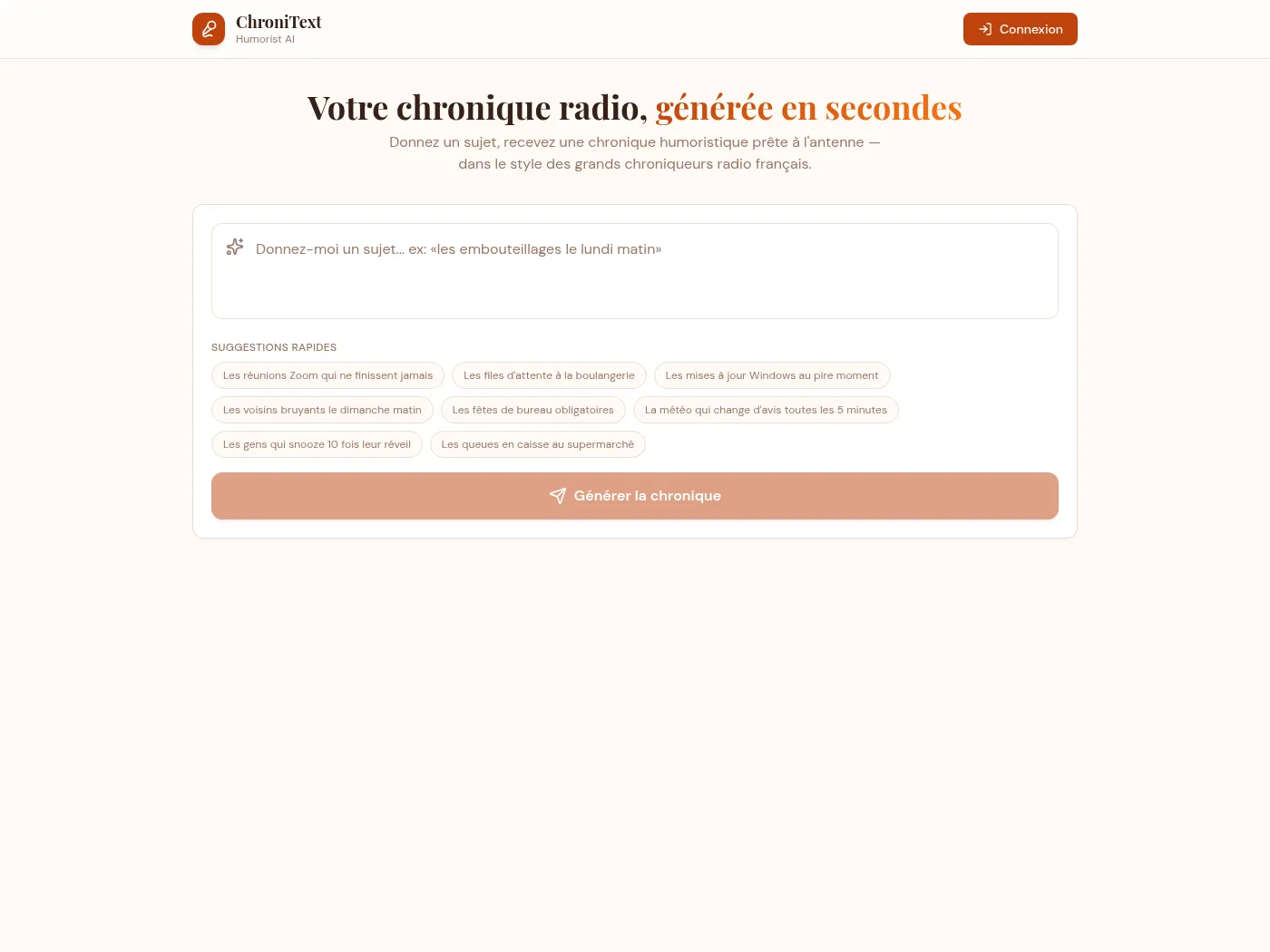 ChroniText Humorist AI