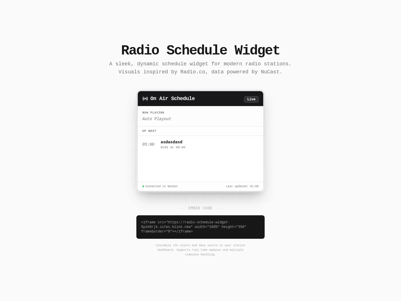 Radio Schedule Widget