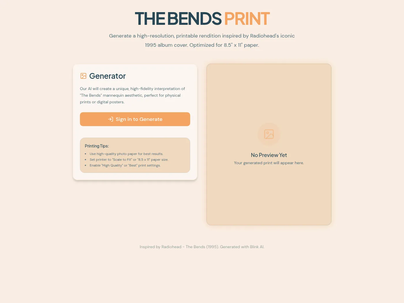 Radiohead Print Generator