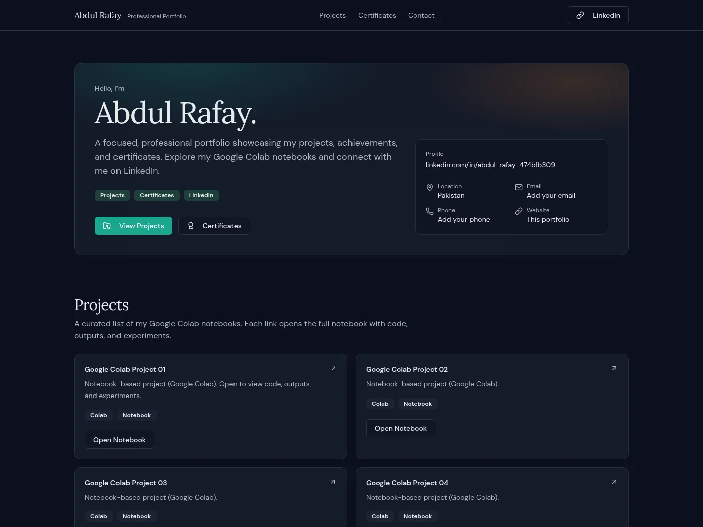 Rafay Pro Portfolio