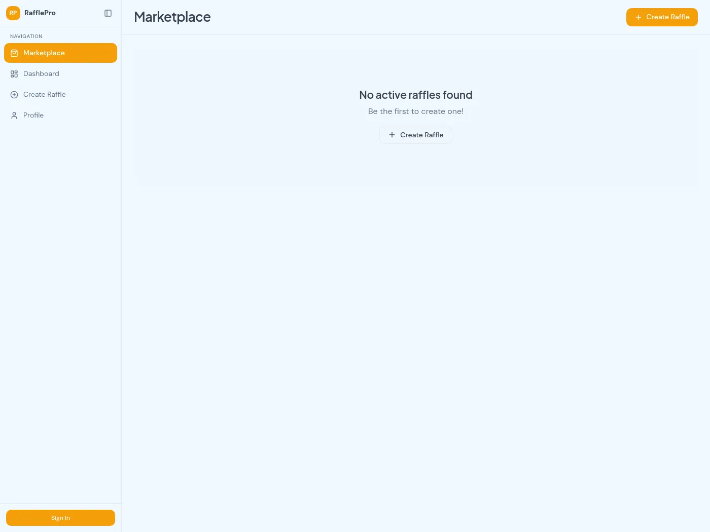 RafflePro Marketplace