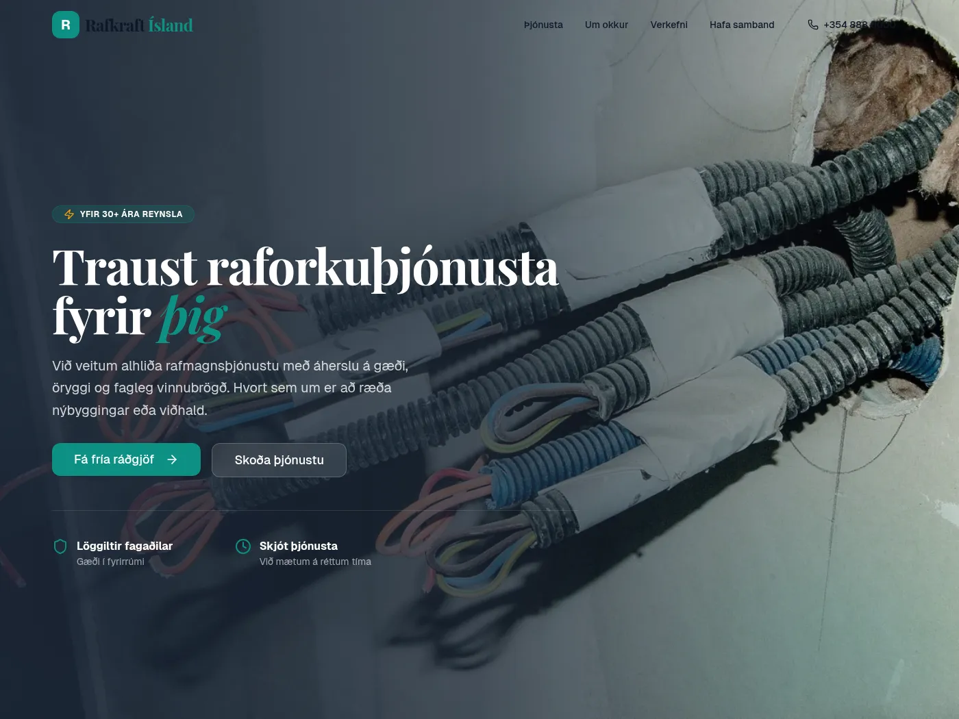 Rafkraft Ísland Website