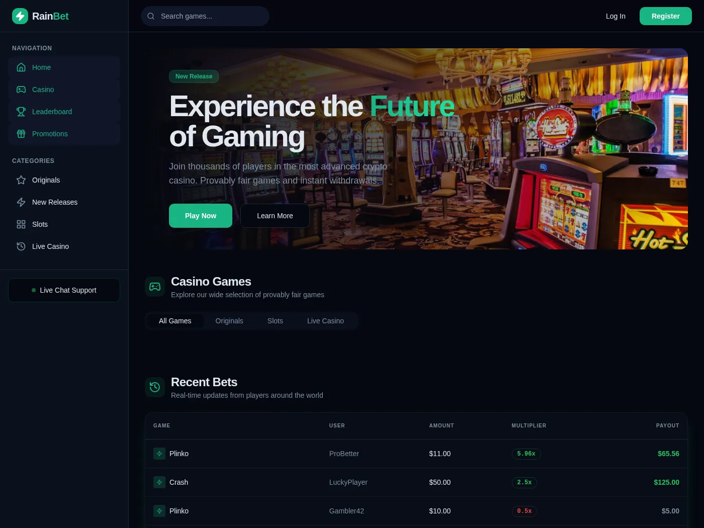 RainBet Casino Clone