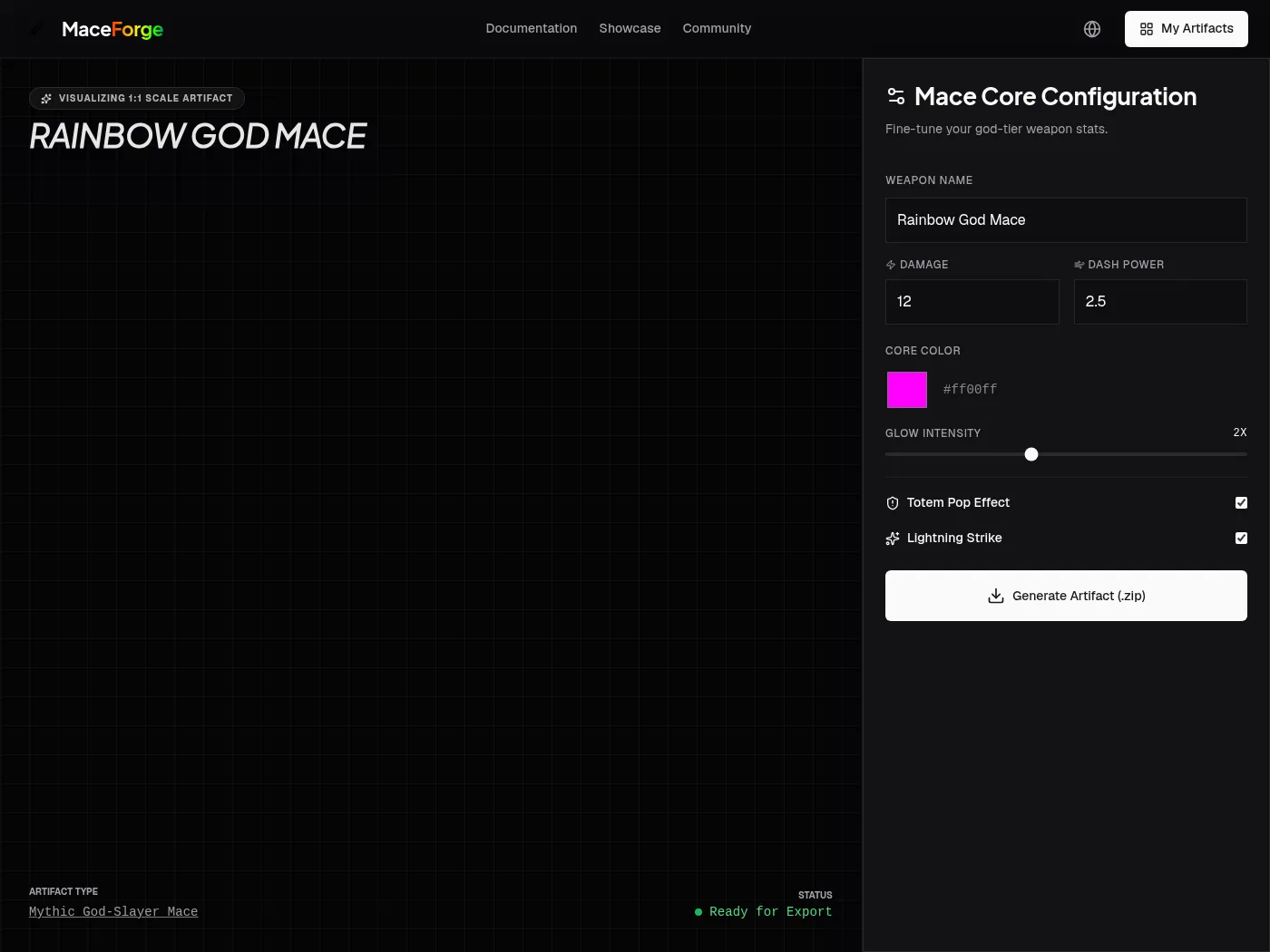 Rainbow God Mace Addon