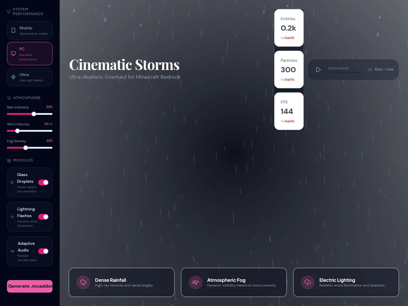 Cinematic Raincraft