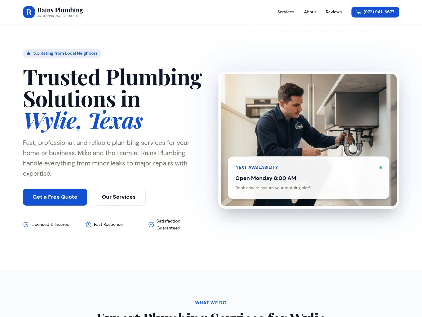 Rains Plumbing Website