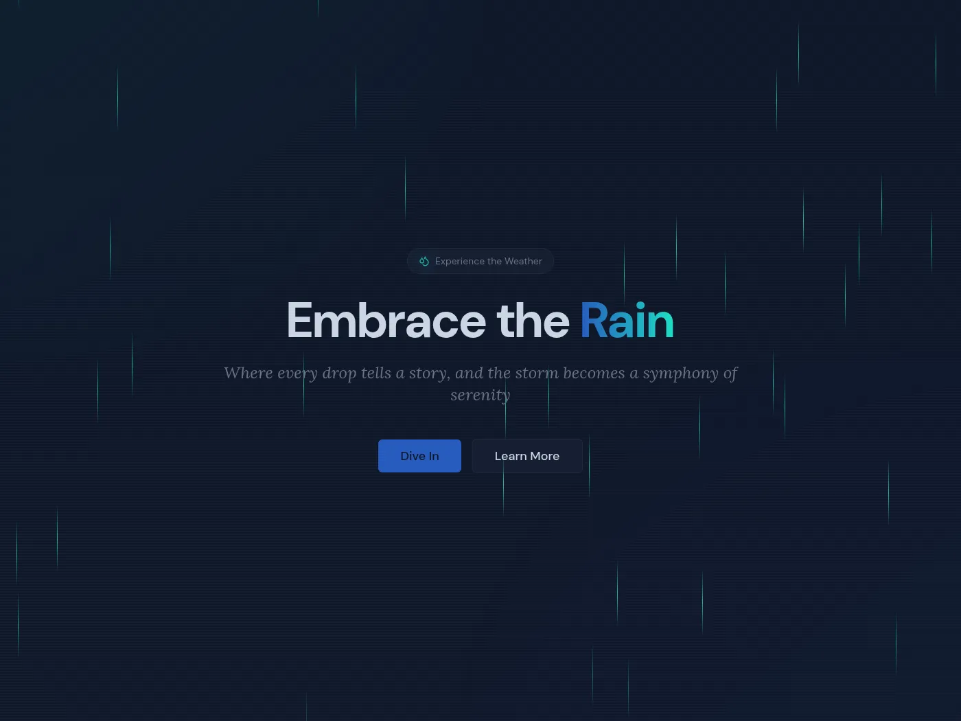 Rainy Landing Page
