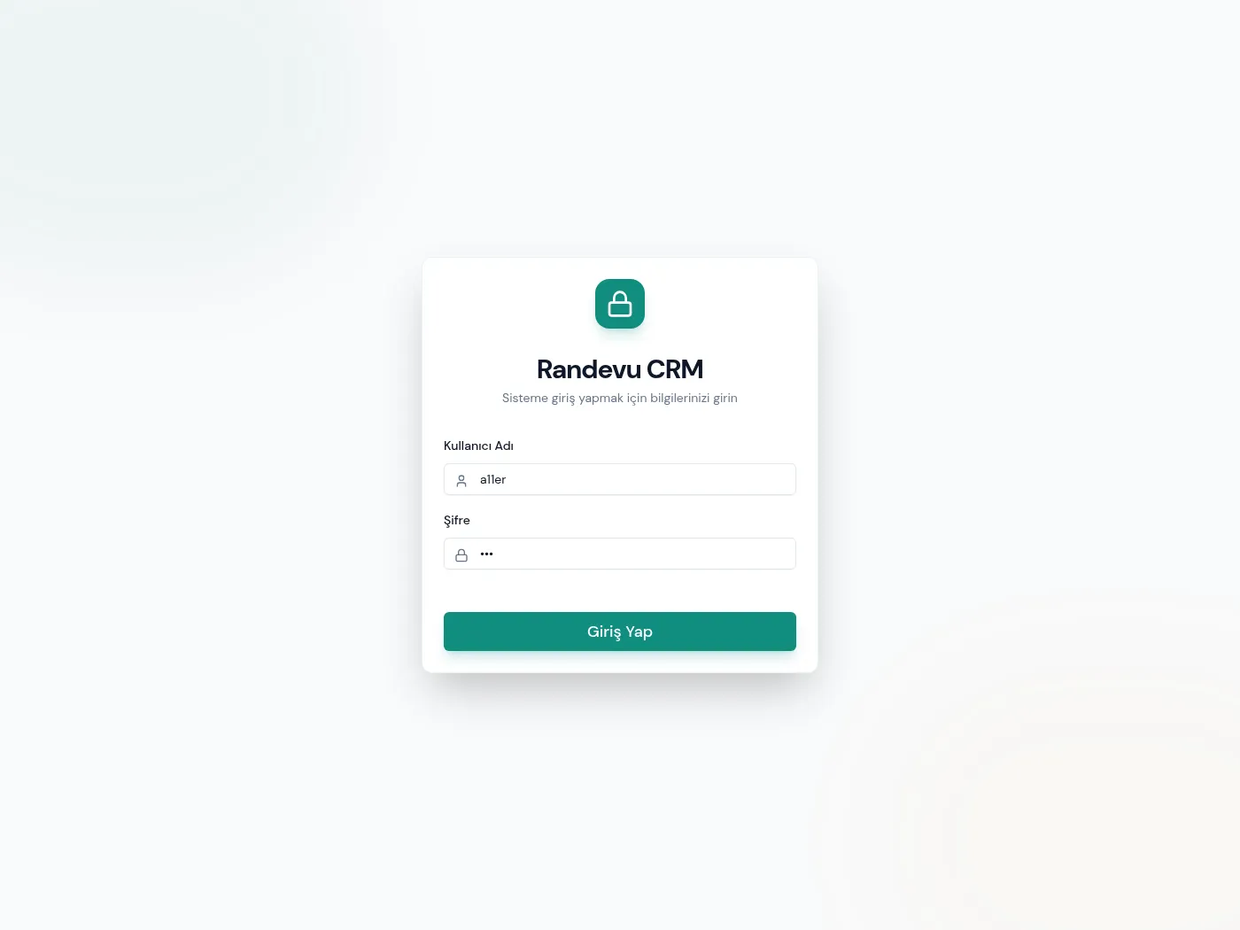 Randevu CRM Portal