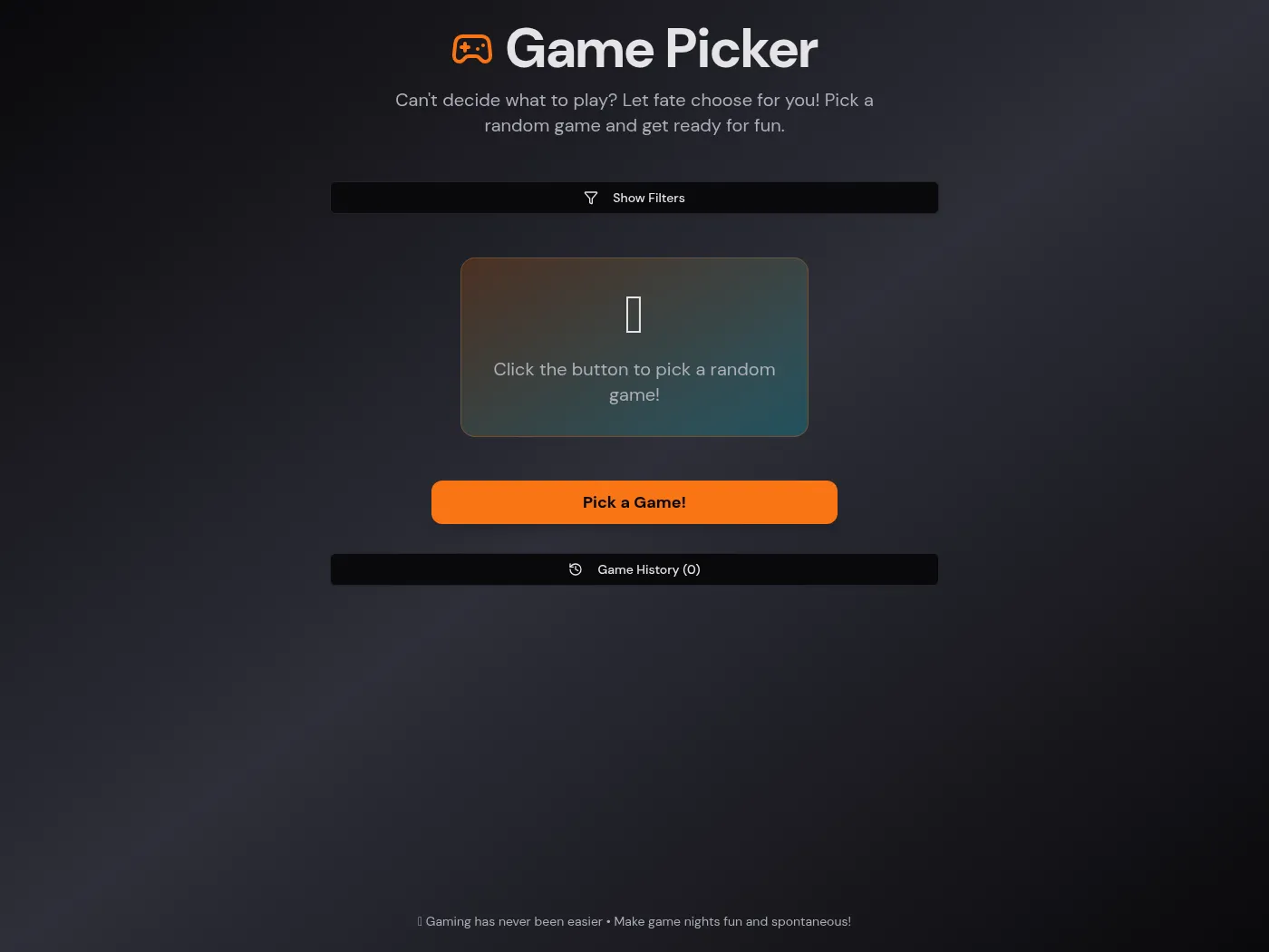 Random Game Selector