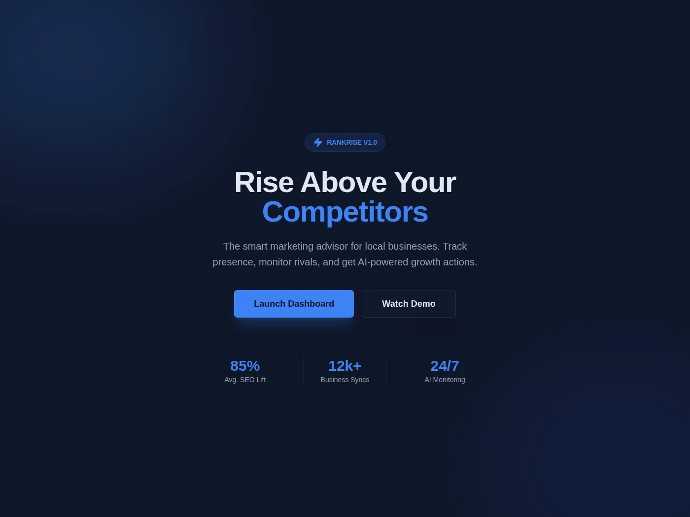 RankRise Intelligence Dashboard