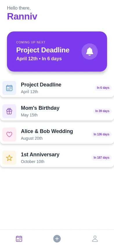Ranniv Event Reminder