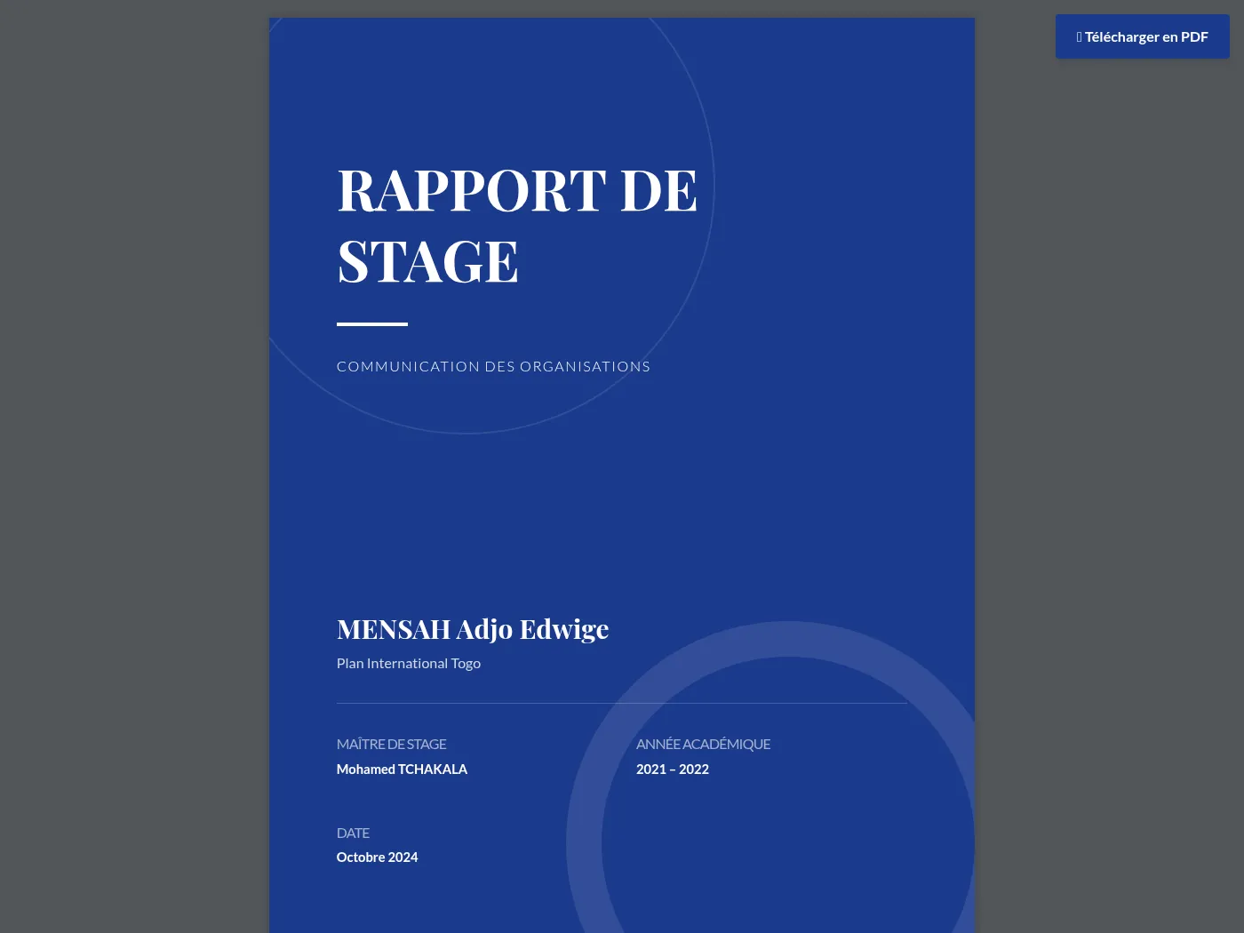 Rapport Stage Pixel-Perfect