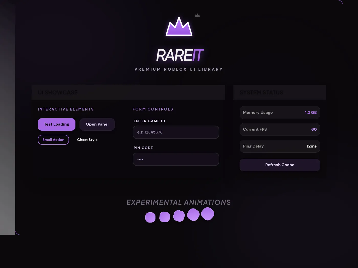 RareIt Roblox UI