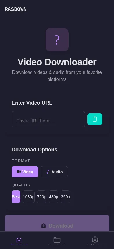 RASDOWN Video Downloader
